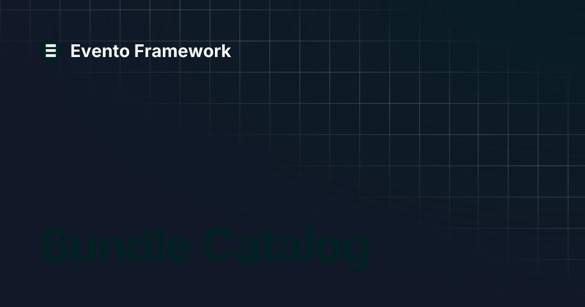 Bundle Catalog | Evento Framework